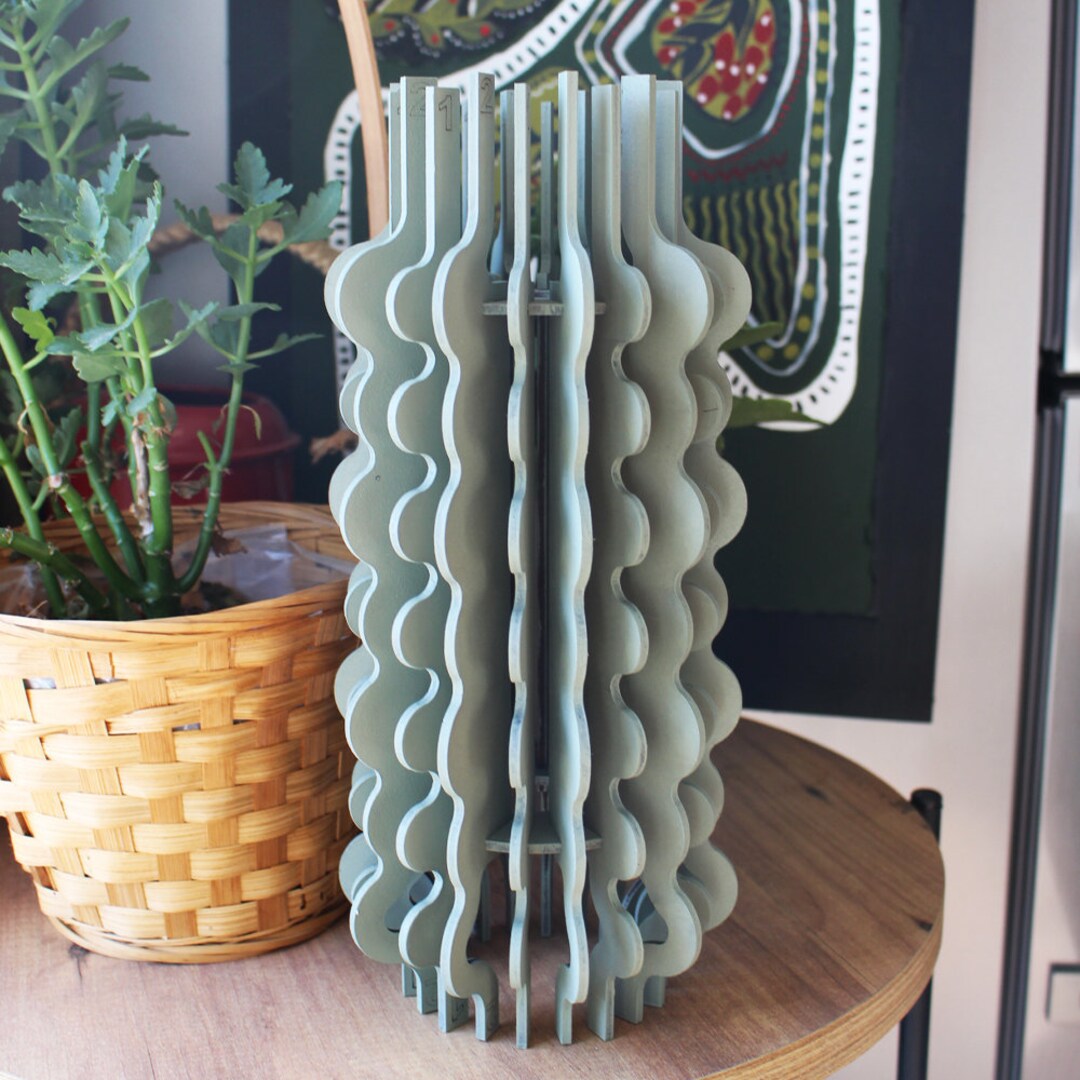 Decorative Wooden Vases, Wooden Wave Vase, Parametric Products Artdeco ...