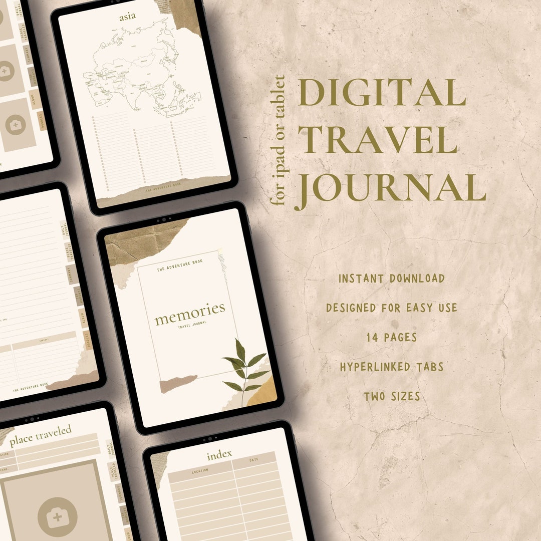 Digital Travel Journal for Travel Lover Gift Holiday Journal for Travel ...