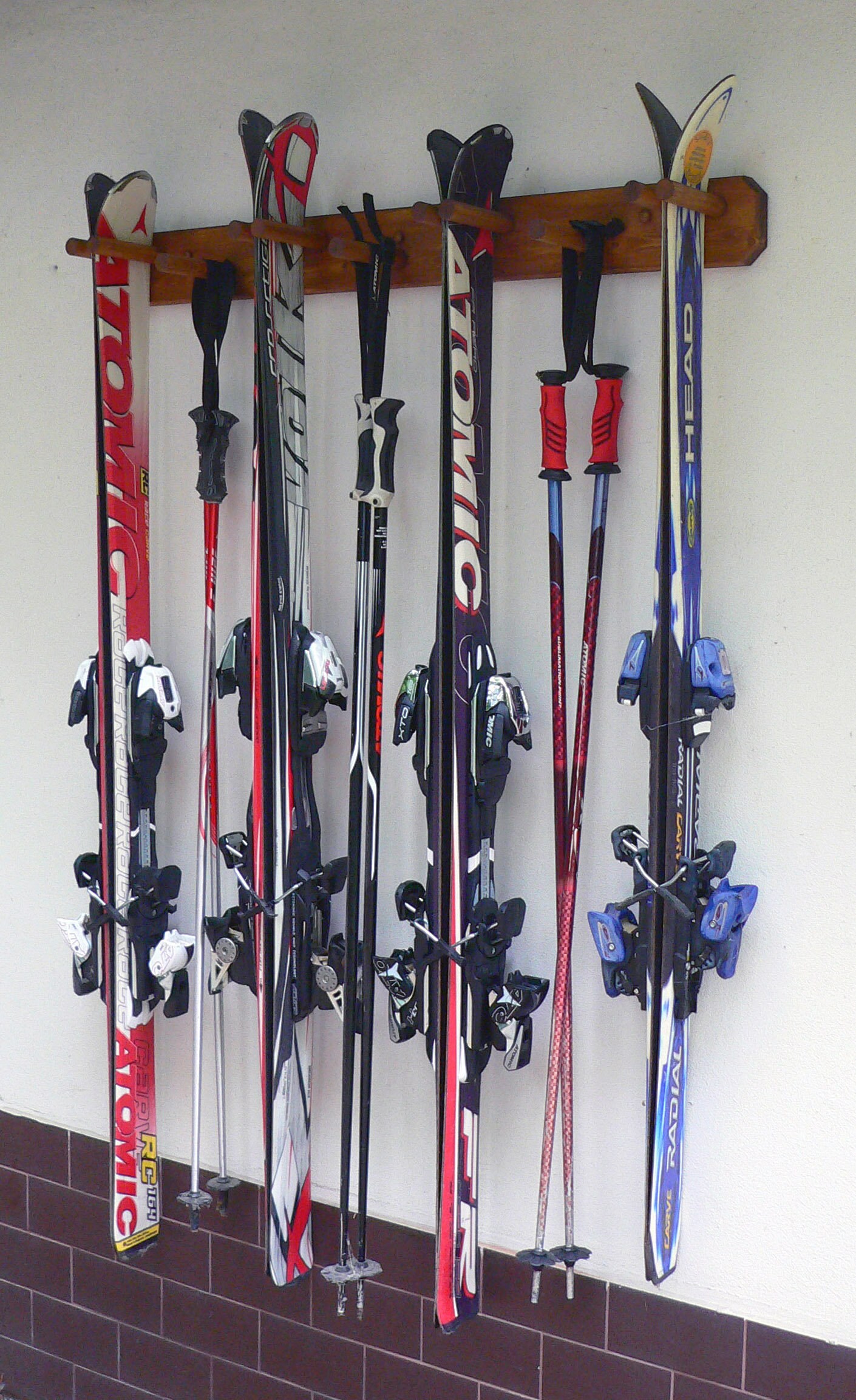 Wall Mounted Wooden Vertical Ski Rack, Ski Holder, Ski Storage - Etsy