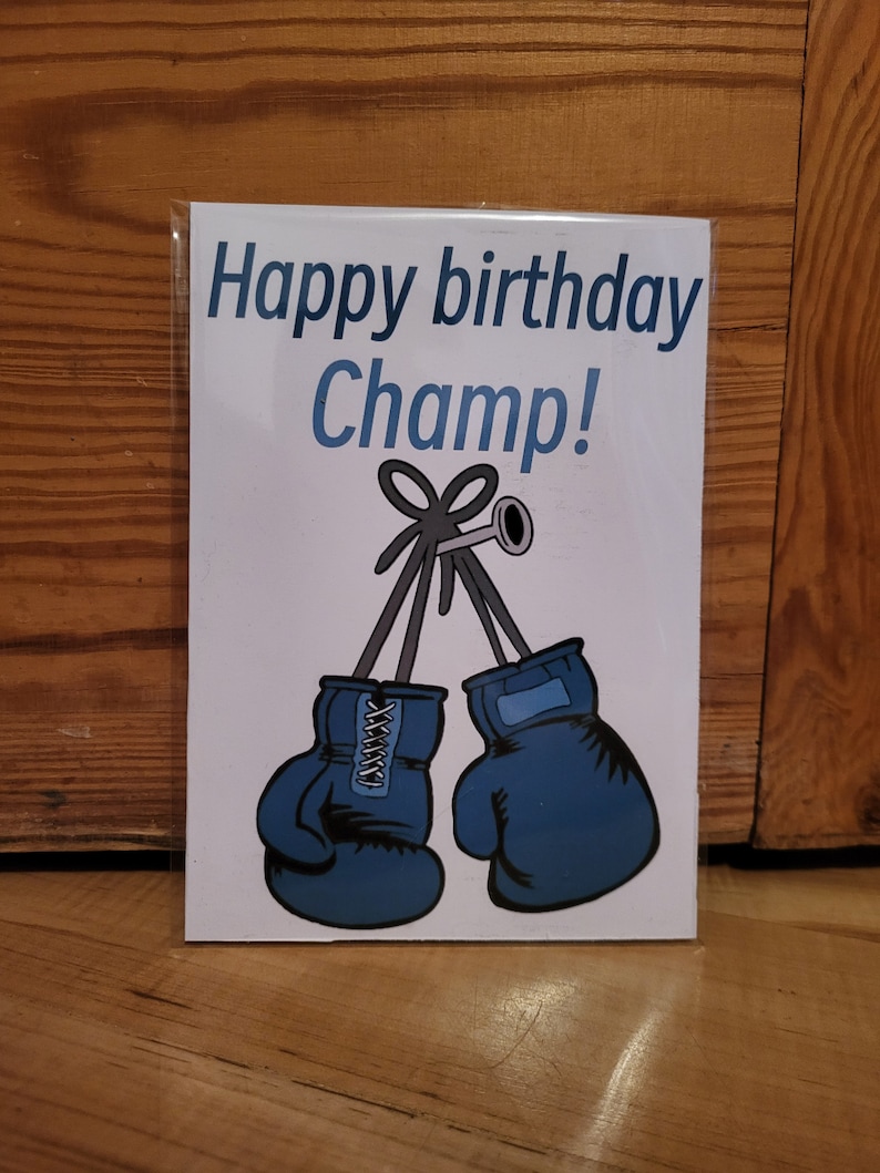 Boxing Glove Champion Birthday Card - Etsy