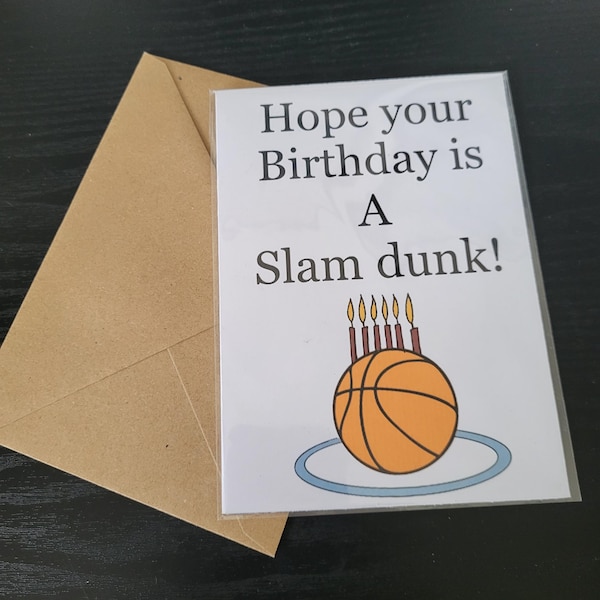 Basketball 'slam Dunk' Birthday Card - Etsy UK