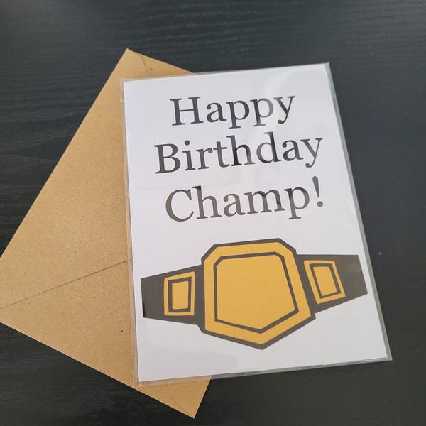 Wrestling Happy Birthday Card - Etsy