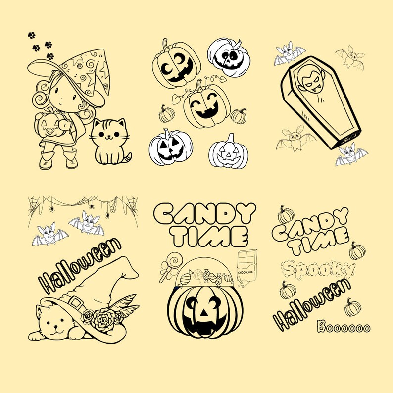 Halloween Digital Coloring Page, PDF Printable Coloring Page, Color ...