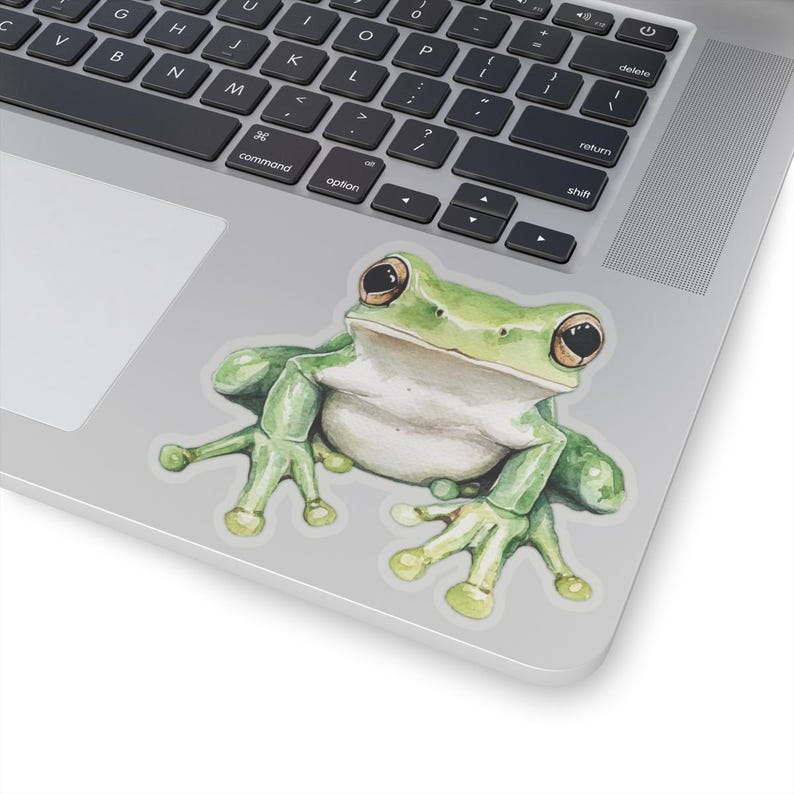 Tree Frog Sticker, Cute Amphibian Decor, Laptop Stickers, Nature Lover ...