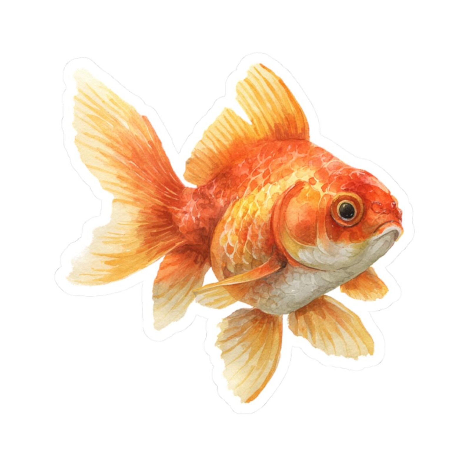 Goldfish Sticker, Cute Decal for Journals, Laptops, Water Bottles ...