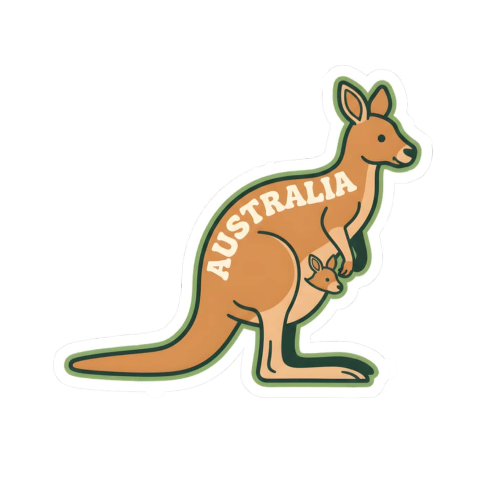 Australia Sticker, Kangaroo With Joey Decal, Cute Aussie Wildlife Vinyl ...