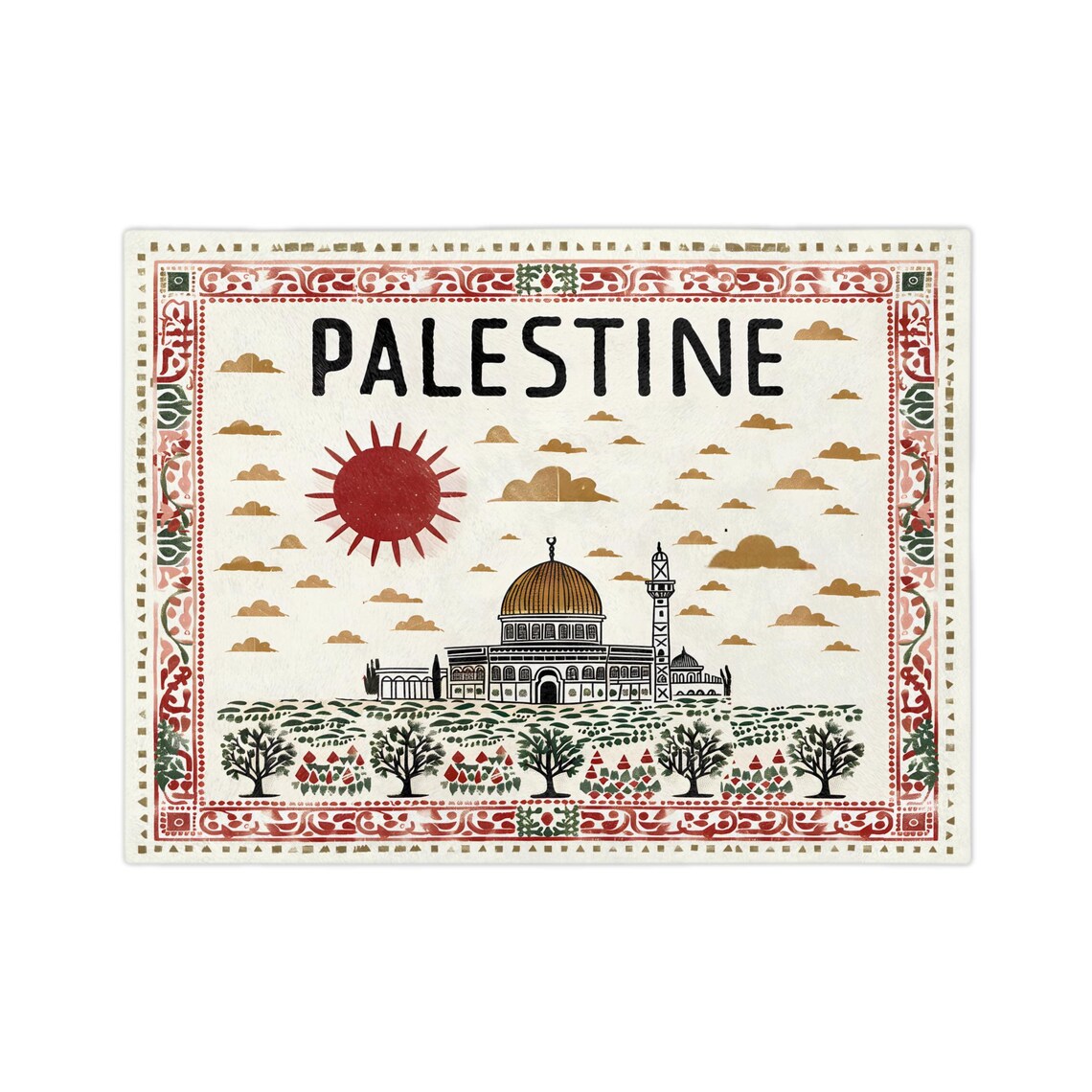 Palestine Themed Velveteen Microfiber Blanket, Cozy Throw, Home Decor ...