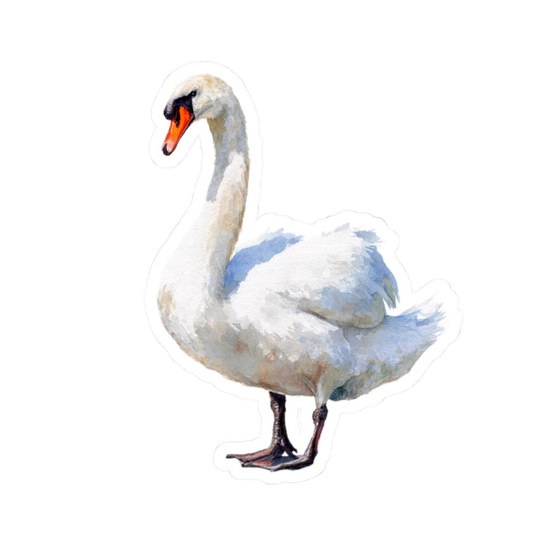 Swan Sticker, Nature Lover Decal, Watercolor Swan Design for Laptops ...