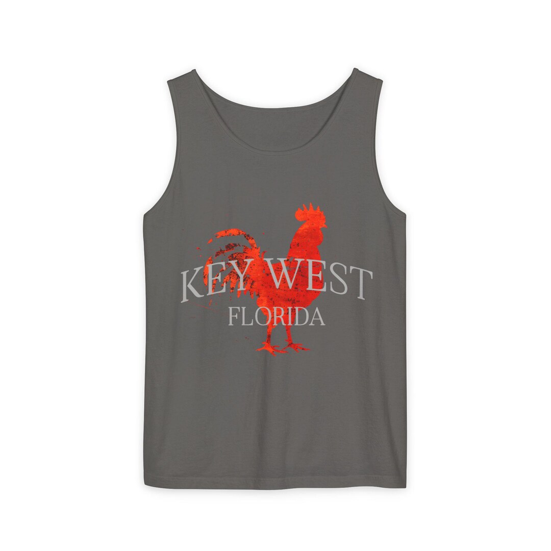 Key West Rooster Tank, Comfort Colors Florida Shirt, FL Island Apparel ...