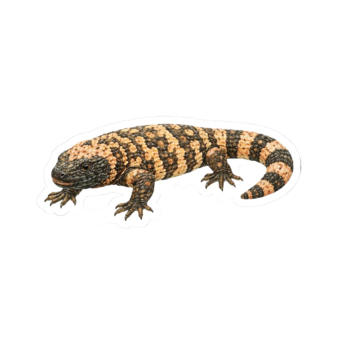 Gila Monster Sticker, Lizard Decal, Realistic Reptile Illustration ...