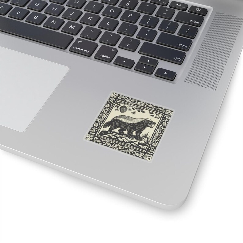 Honey Badger Sticker, Vintage Style, Waterproof Vinyl Sticker, Laptop ...