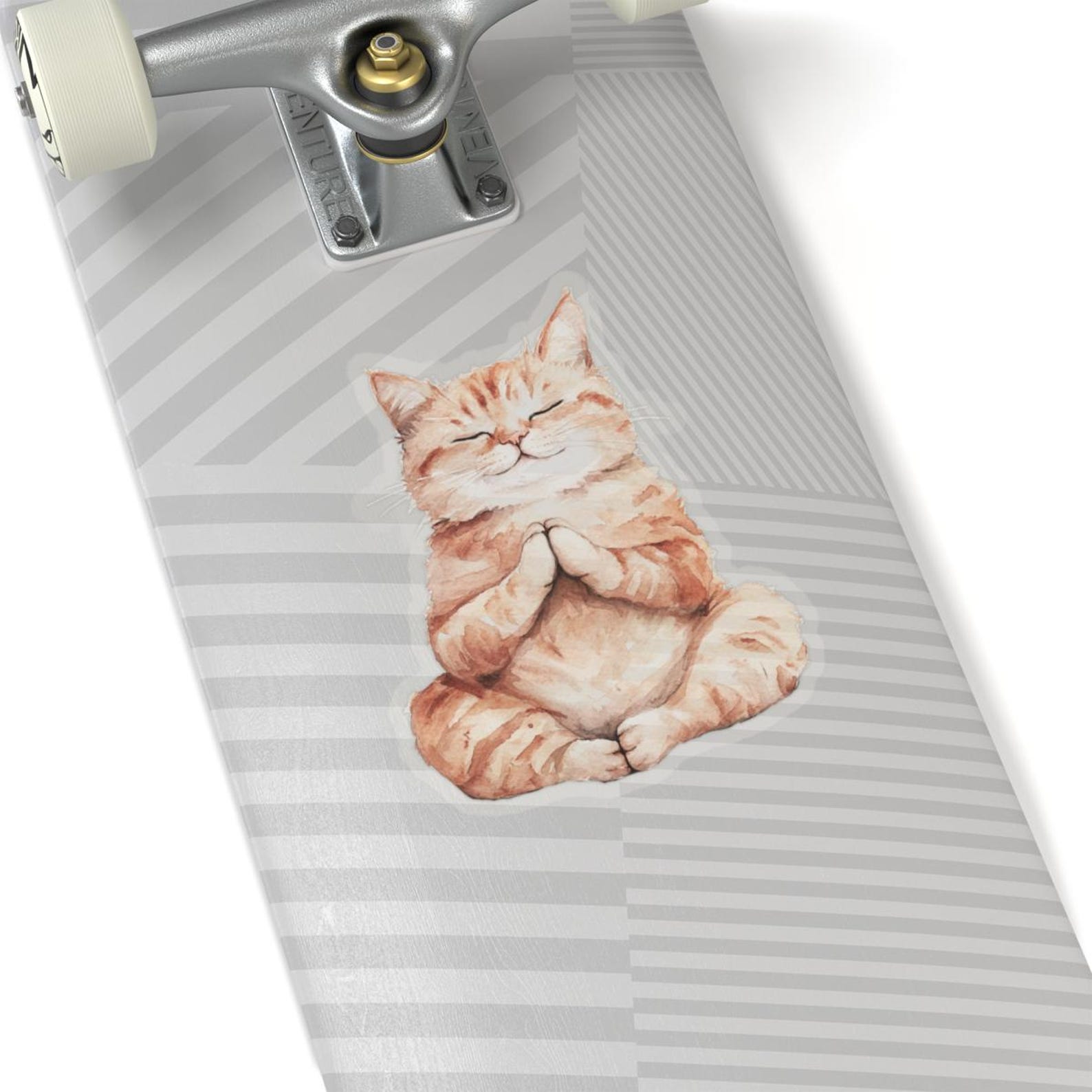 Meditating Cat Sticker, Cute Zen Cat Decor for Laptops & Journals ...