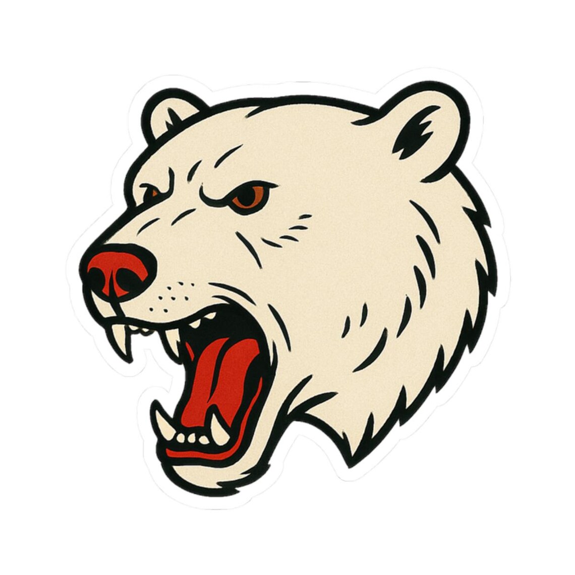 Polar Bear Sticker, Neo-traditional Tattoo Polar Bear Decal, Arctic ...