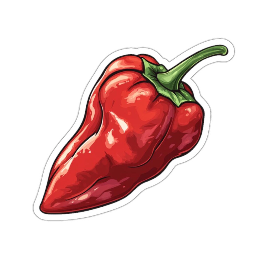 Habanero Chili Sticker, Spicy Sticker, Hot Chili Sticker, Red Chili ...