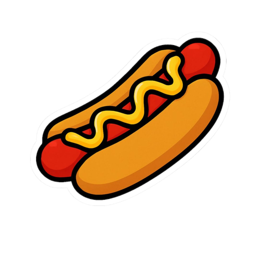Hot Dog Sticker, Fun Vinyl Decal for Laptops and Journals, Quirky Gift ...