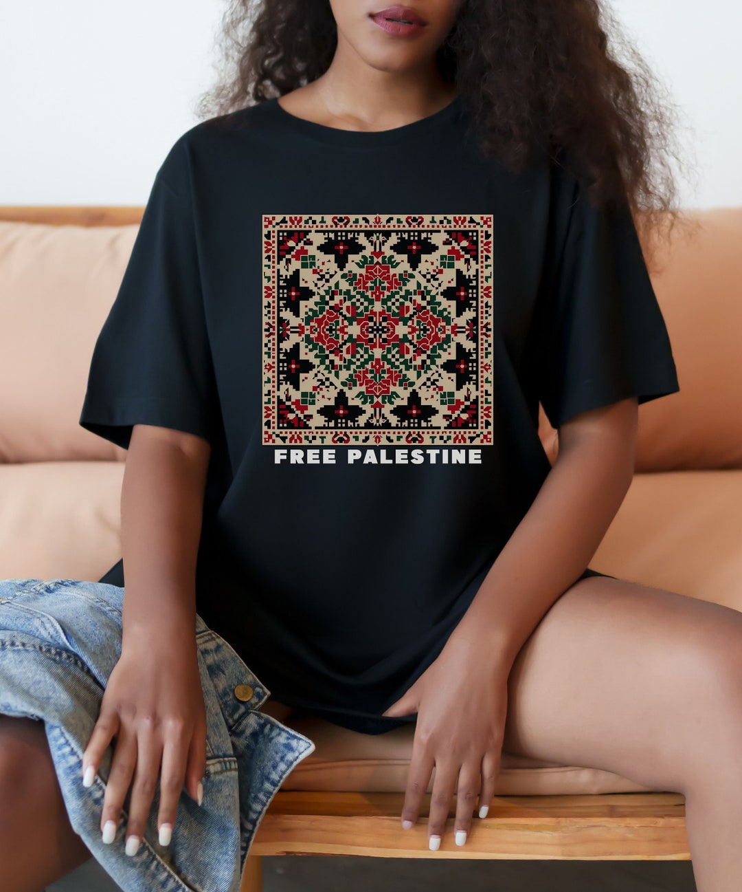 Palestinian Printed Embroidery, Palestinian Tshirt, Free Palestine ...