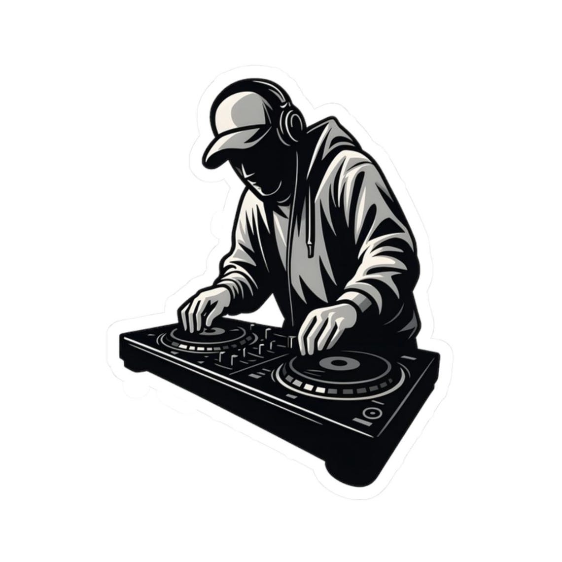 DJ Mixing Sticker, Turntables EDM Music Decal, Musician Art Vinyl for ...