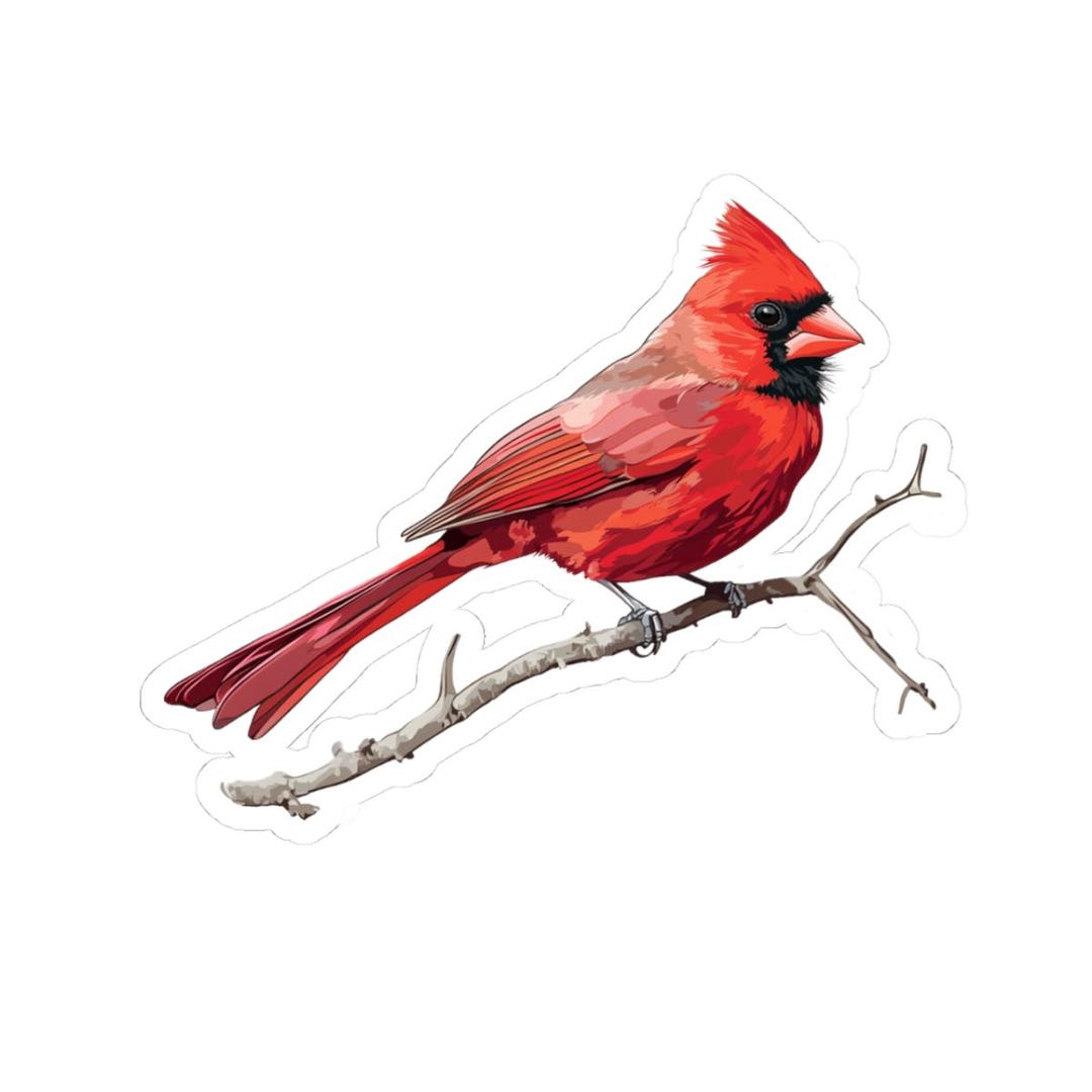 Cardinal Sticker, Red Bird Art Vinyl, Laptop Vinyl Sticker, Water ...