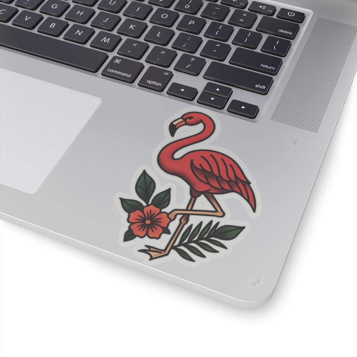 Flamingo Sticker, Neo-traditional Tattoo Decal, Tropical Decor, Laptop ...