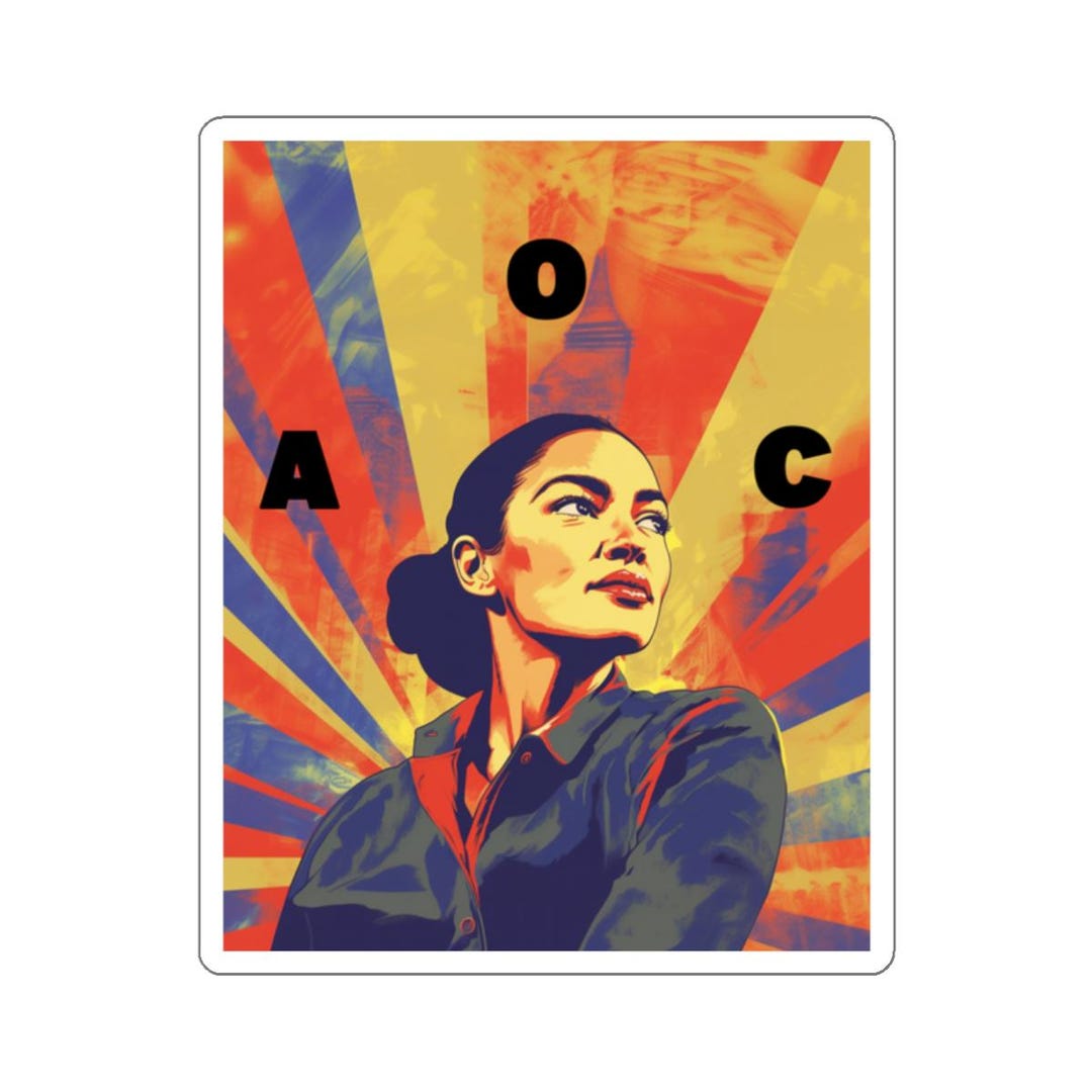 AOC Sticker, Alexandra Ocasio Cortez Sticker, AOC Laptop Sticker, AOC ...