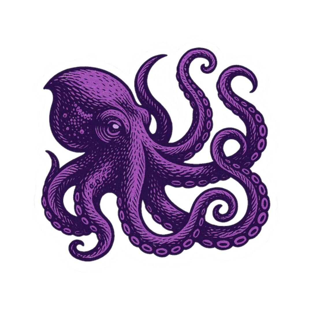 Octopus Vinyl Sticker, Vibrant Sea Creature Decal, Ocean Animal Laptop ...