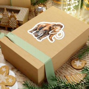 Mammoth Sticker, Woolly Mammoth Decal, Pleistocene Art, Ice Age ...