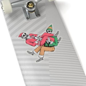 Christmas Jiu Jitsu Skeleton Sticker, Xmas Arm Bar Sticker, MMA BJJ ...