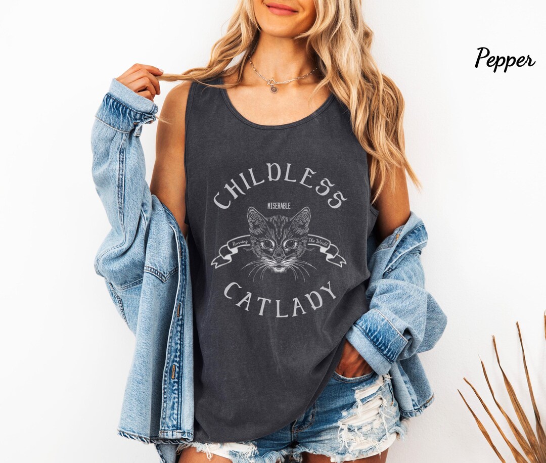 Childless Cat Lady Tank, Funny Feminist Tank, Feminist Tank Top, Anti ...