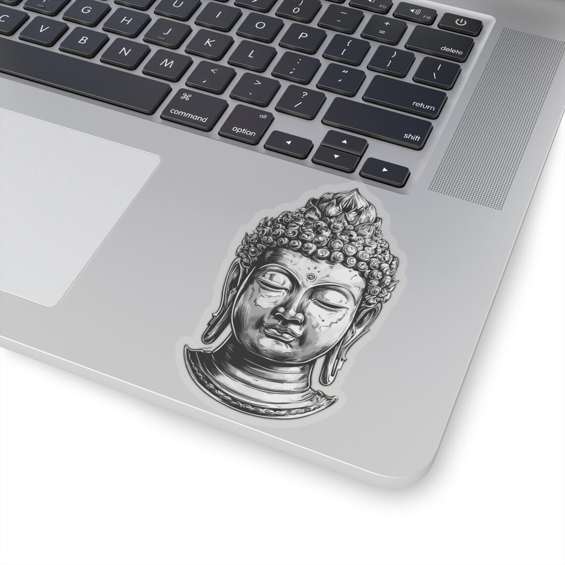 Buddha Head Sticker, Zen Decal, Amida Art, Lotus Pose Kiss-cut Stickers ...