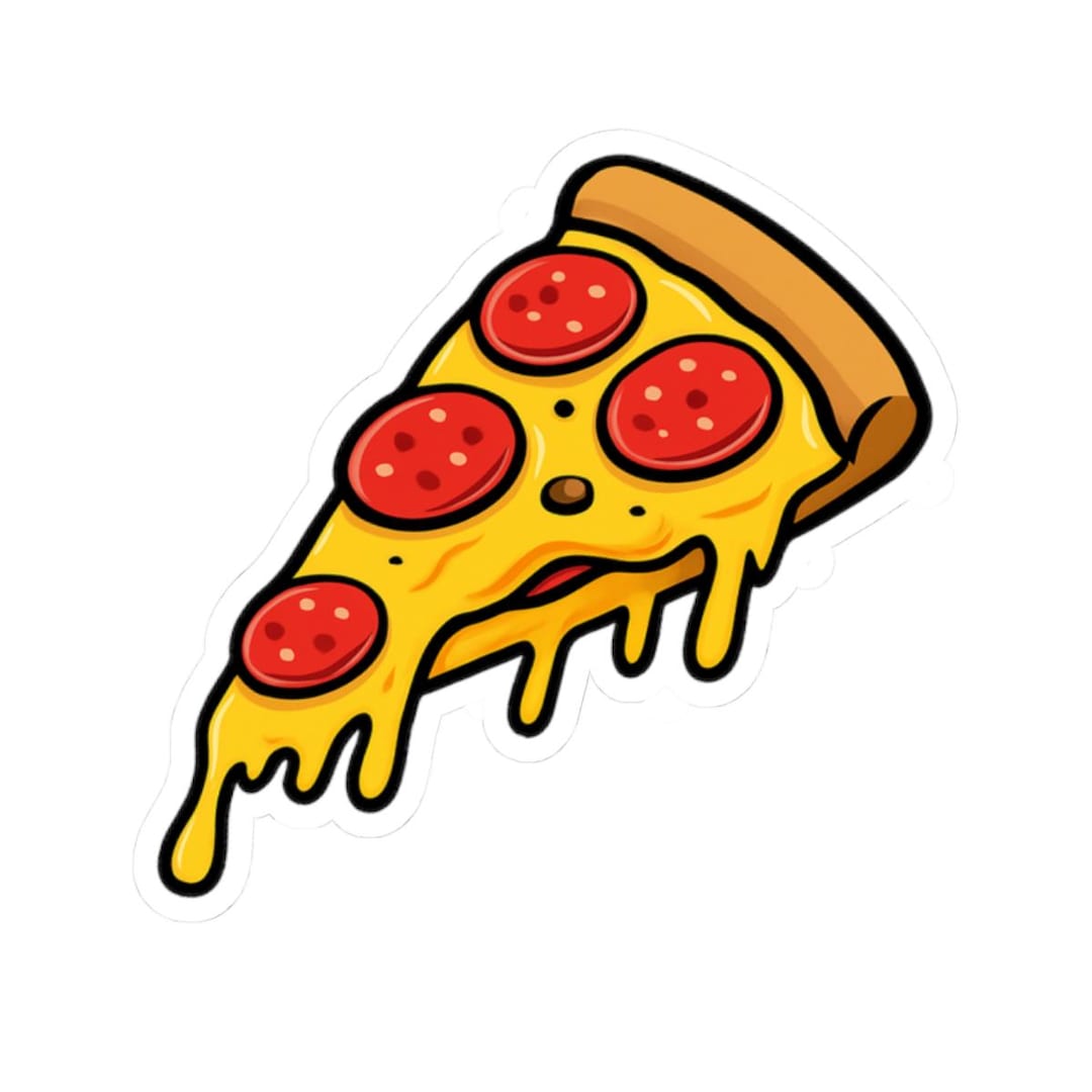 Cute Pizza Kiss-cut Stickers, Fun Food Decor, Laptop Sticker, Gift for ...