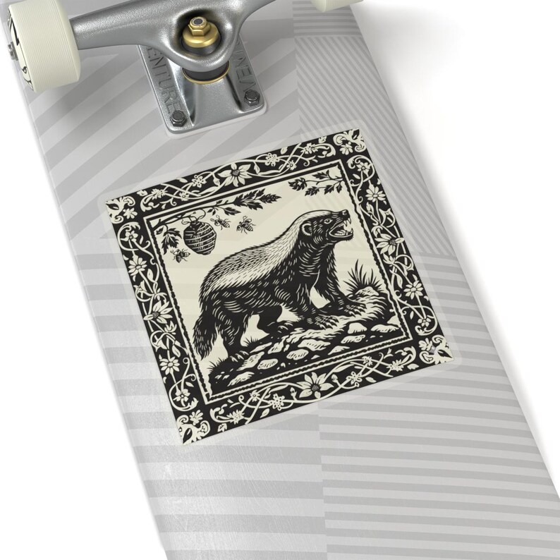 Honey Badger Sticker, Vintage Style, Waterproof Vinyl Sticker, Laptop ...