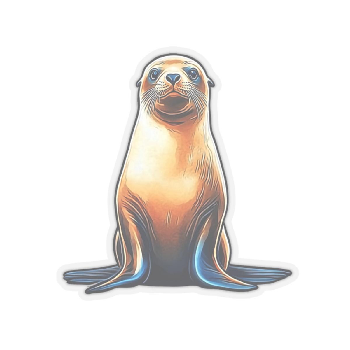 Sea Lion Sticker, Marine Life Sticker, Animal Art Laptop Decal, Cute ...
