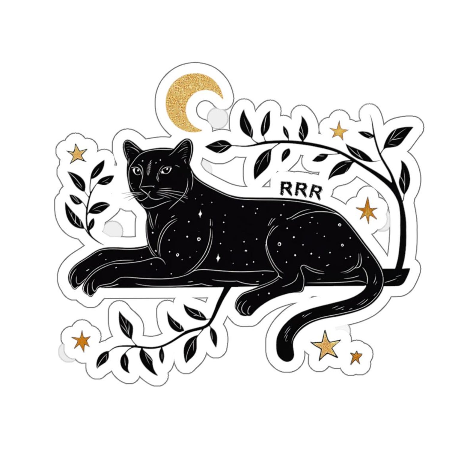 Panther Sticker, Retro Style Panther Sticker, Boho Celestial Panther ...