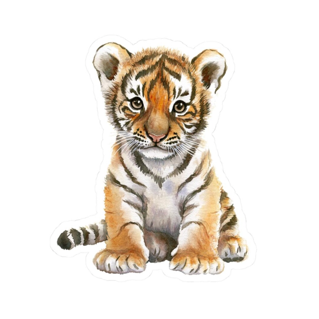 Tiger Cub Sticker, Cute Tiger Sticker, Cute Vinyl Decal, Cat Phone ...