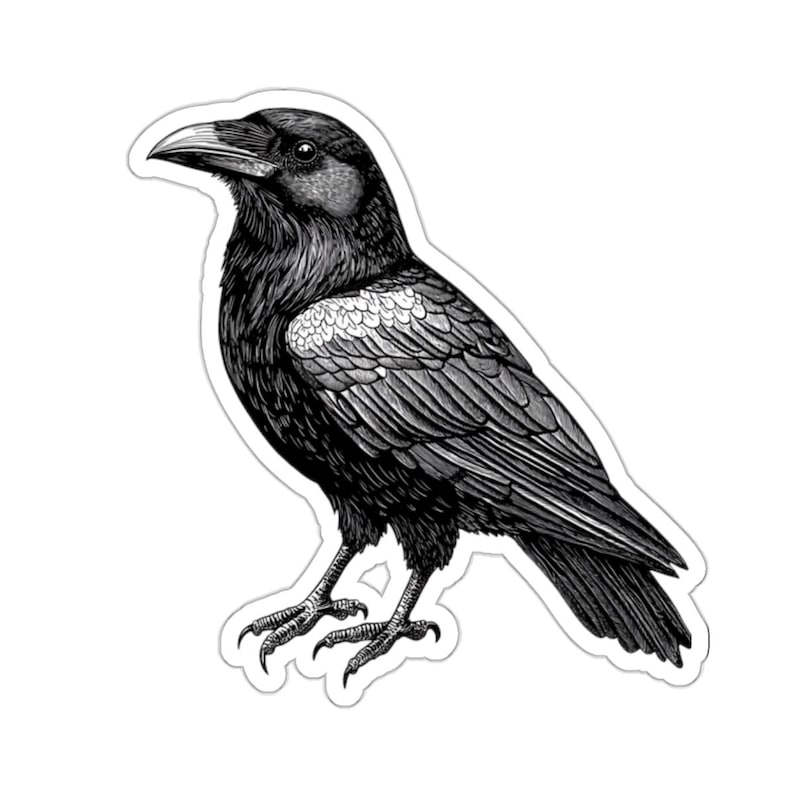 Crow Sticker, Raven Decal, Bird Sticker, Nature Animals Sticker, Laptop ...