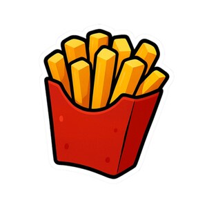 French Fries Kiss-cut Stickers, Fun Laptop Decals, Cute Food Stickers ...