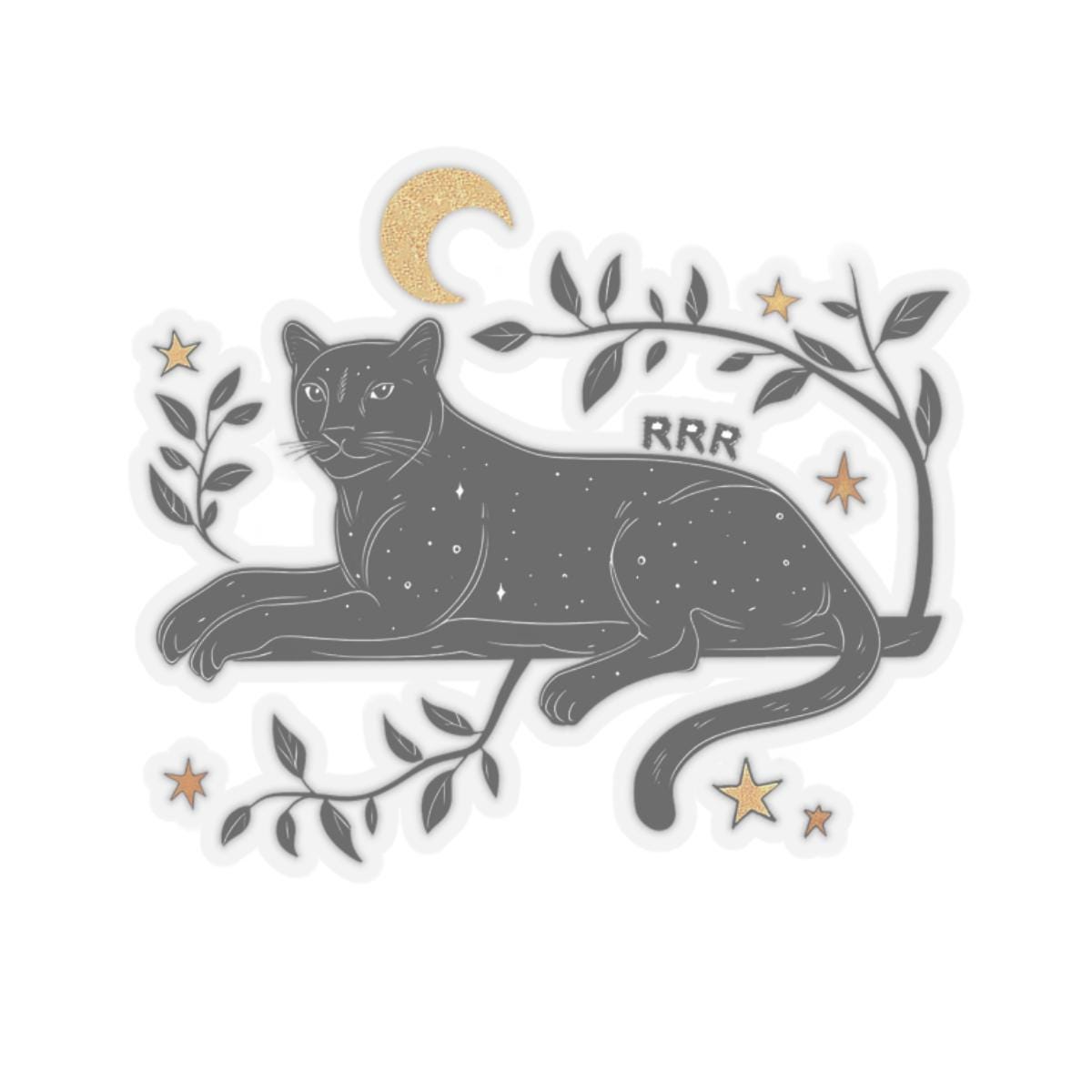 Panther Sticker, Retro Style Panther Sticker, Boho Celestial Panther ...
