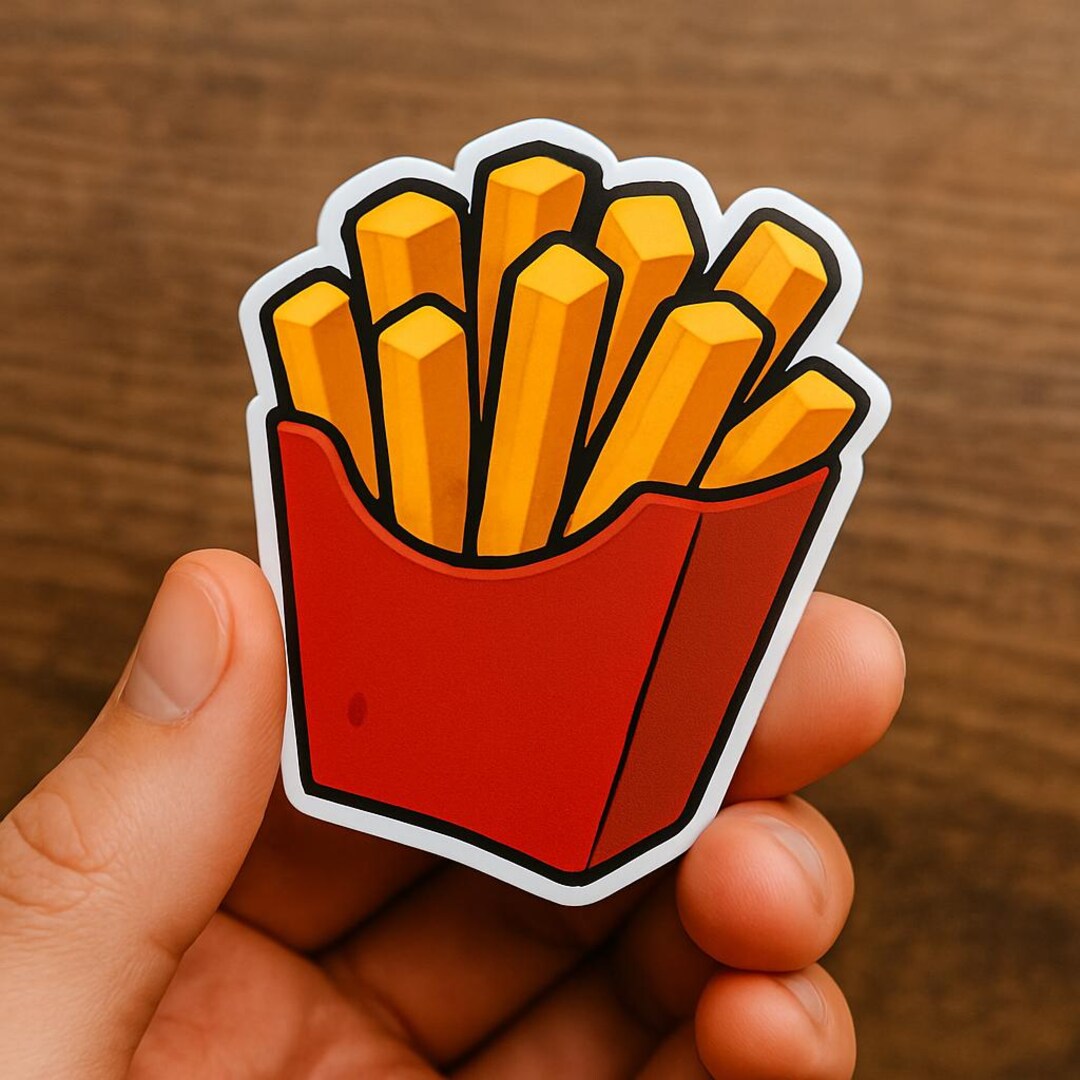French Fries Kiss-cut Stickers, Fun Laptop Decals, Cute Food Stickers ...