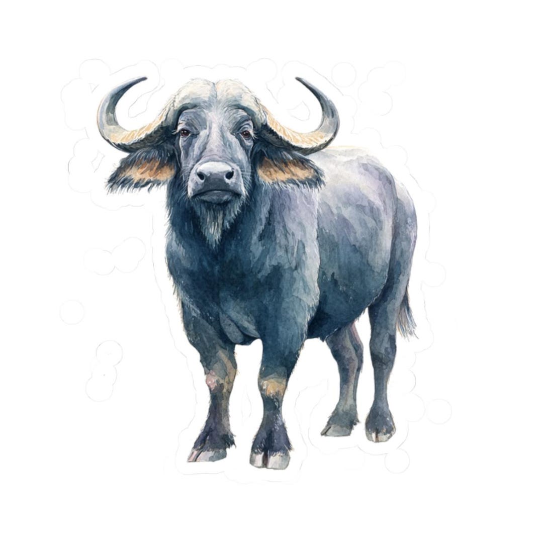 Water Buffalo Sticker, Vinyl Animal Decal for Laptop, Water Bottle, or ...