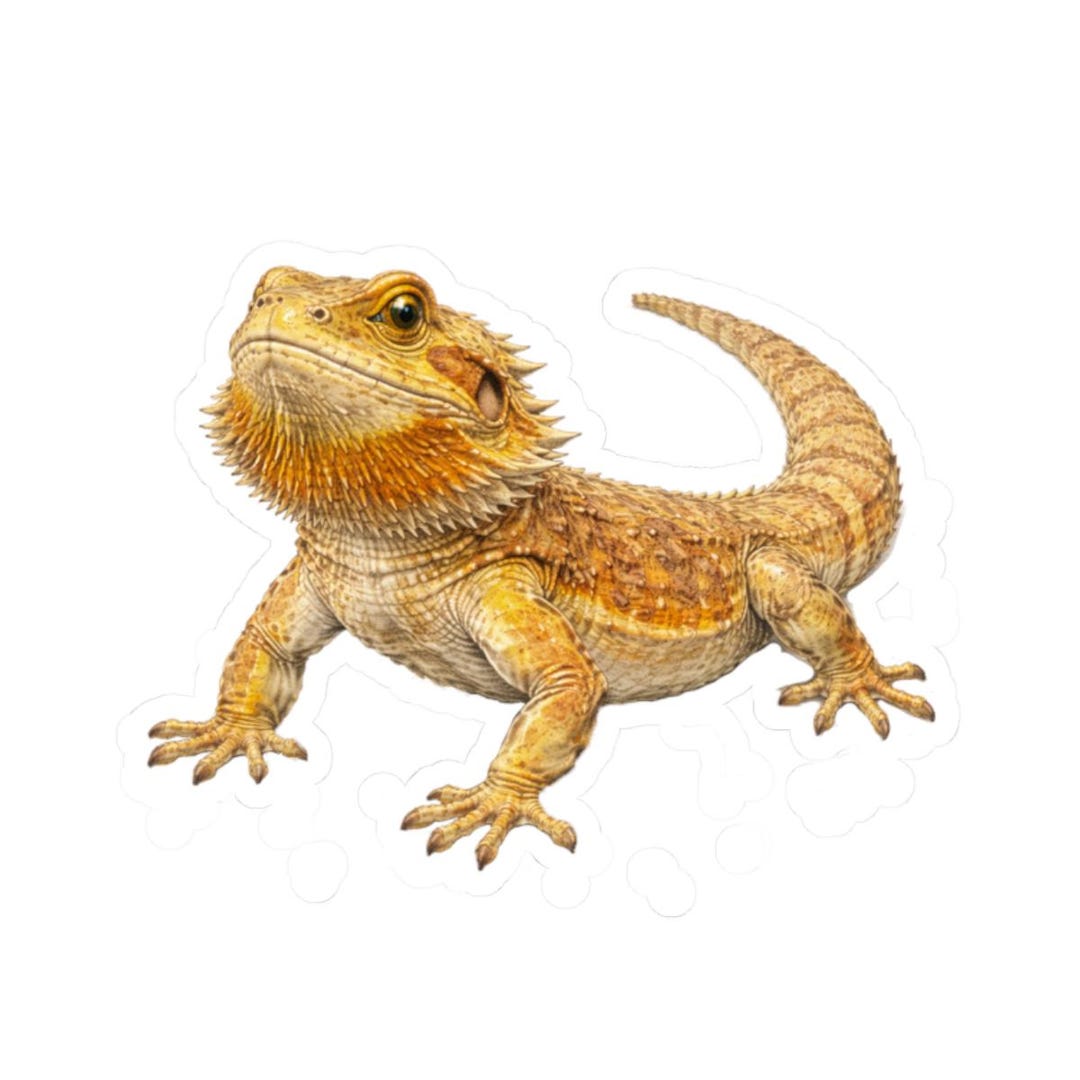 Bearded Dragon Sticker, Lizard Decal, Realistic Reptile Illustration ...