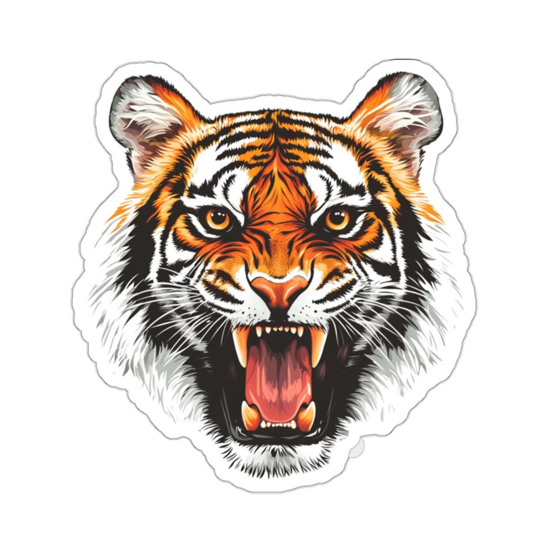 Tiger Sticker, Tiger Head Sticker, Cute Vinyl Decal, Big Cat Phone ...
