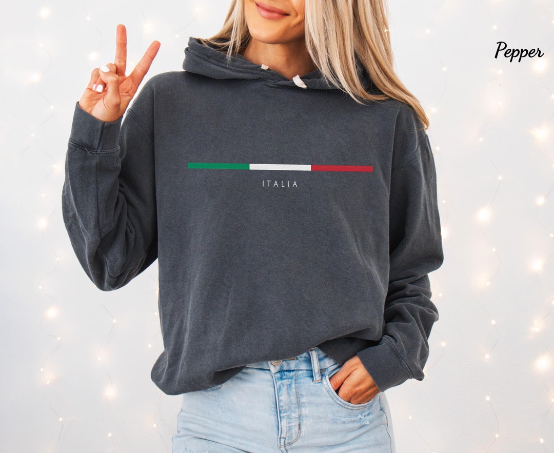 Italia Hoodie, Minimalist Italy Flag, Comfort Colors Hoodie, Italiano ...