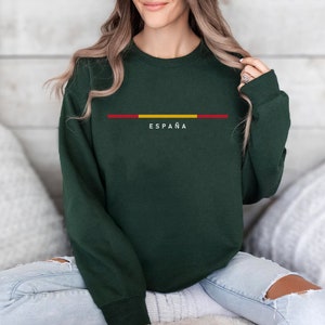 Espana Sweatshirt, Minimalist Spain Flag Crewneck, Spanish Flag Gift ...