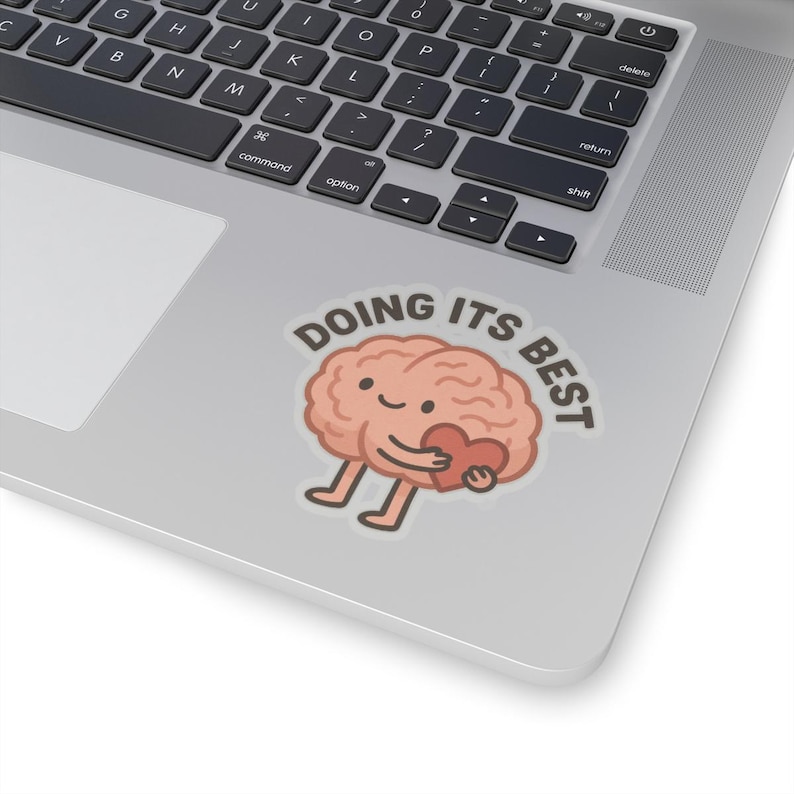 Mental Health Sticker, Cute Brain Decal for Laptops & Planners ...