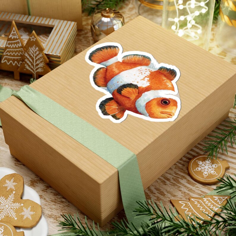 Clownfish Sticker, Ocean Fish Laptop Decal, Underwater Theme Gifts ...