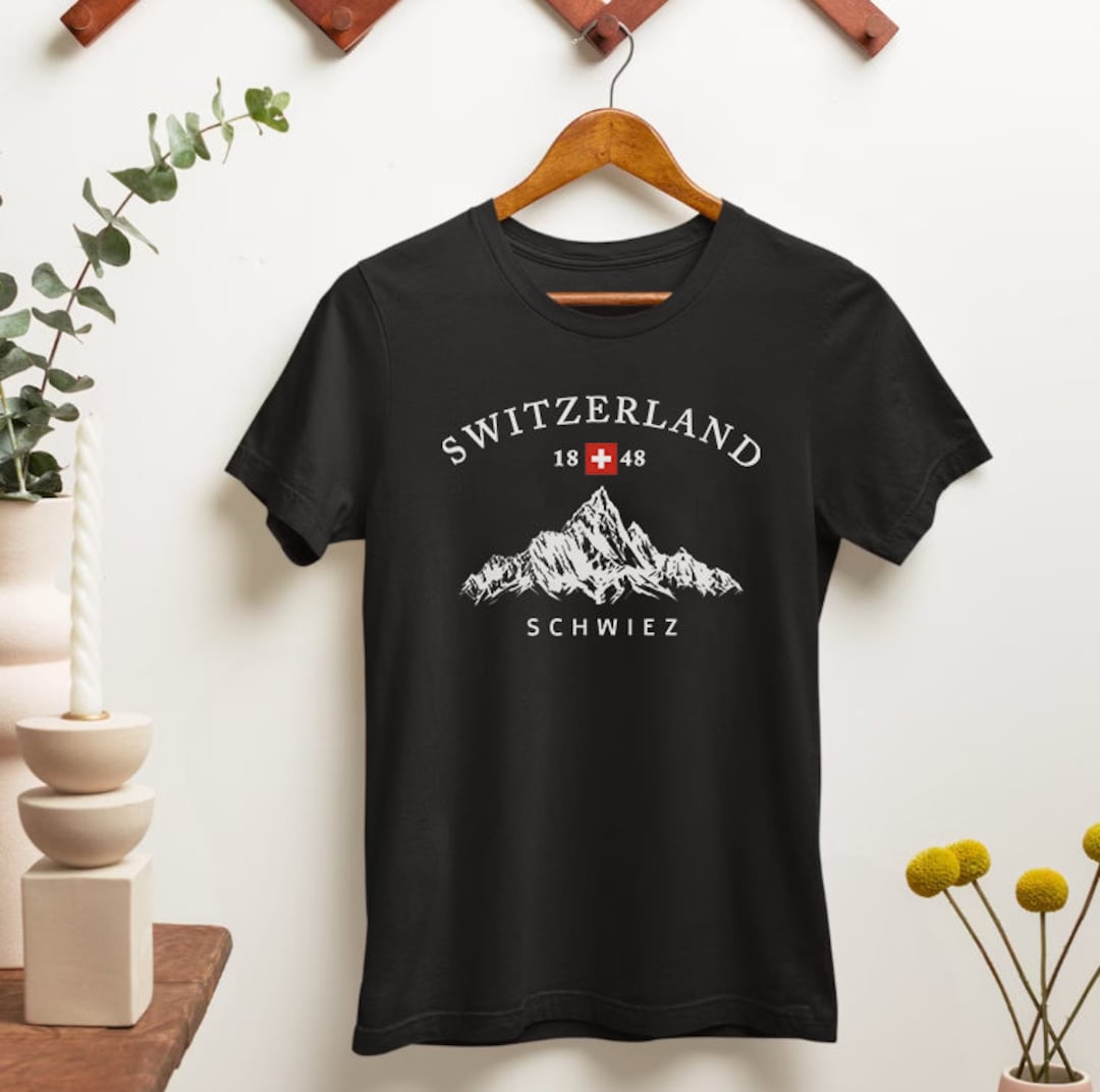 Switzerland T-shirt, Swiss Mountains Tee, Travel to Switzerland Top ...
