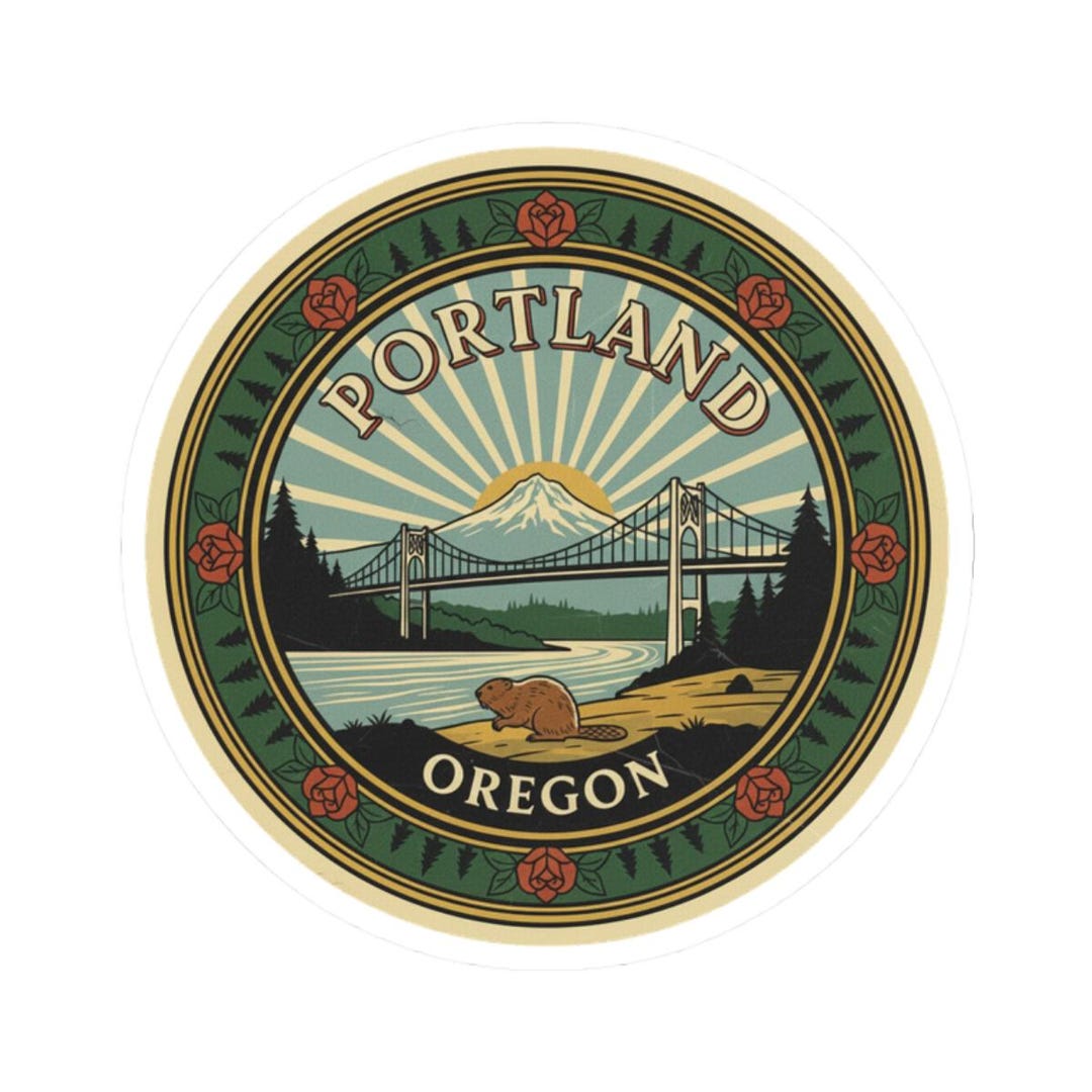 Portland Oregon Sticker, Kiss-cut Vinyl Decal, Pacific Northwest Travel ...