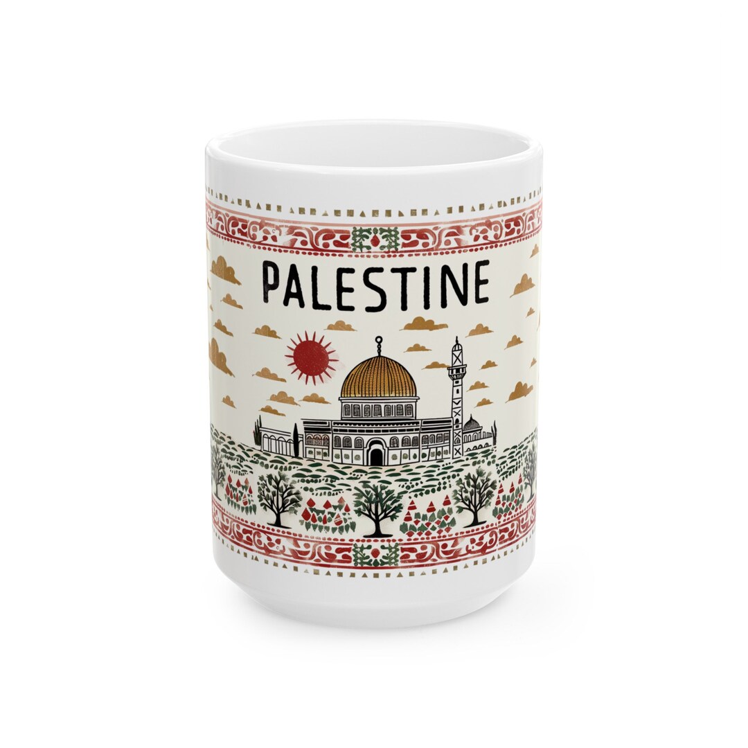 Palestine Mug, Palestinian Coffee Cup, Mosque Mug, Middle East ...
