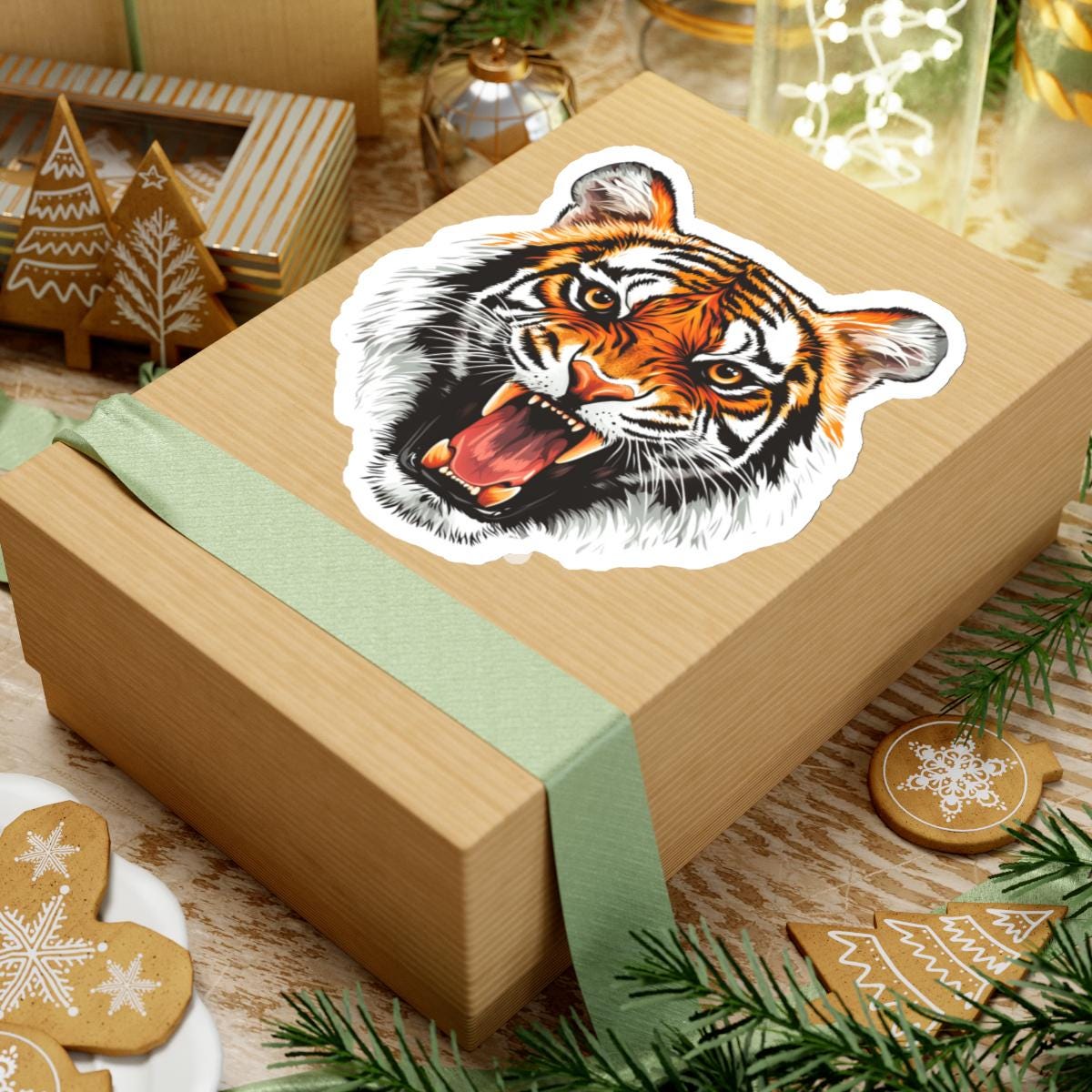 Tiger Sticker, Tiger Head Sticker, Cute Vinyl Decal, Big Cat Phone ...