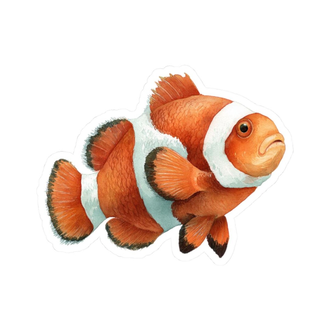 Clownfish Sticker, Cute Fish Sticker for Laptops, Journals, Kids' Room ...